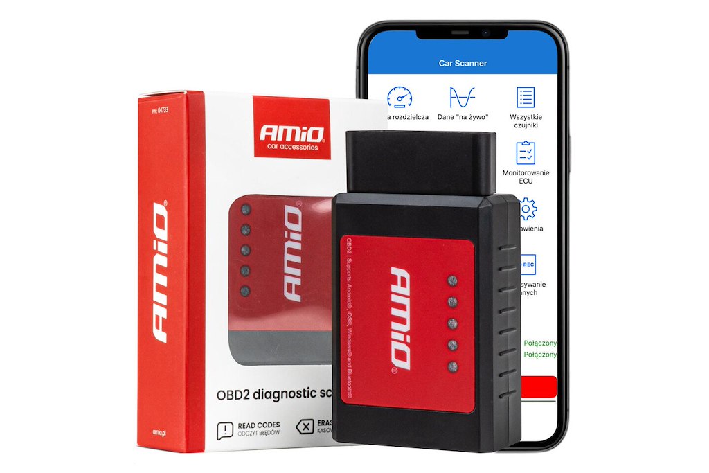 Dijagnostički interfejs za ELM327 OBD2 BT XL skener tester AMIO-04733 Proizvod meseca