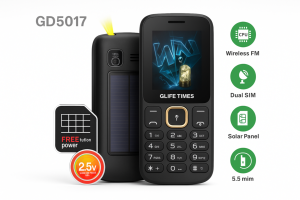 GDLIFE TIMES Mobilni Telefon GD5017 – Solarno Punjenje i Dual SIM