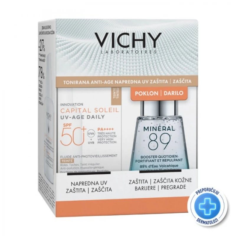 VICHY PROMO SET - CAPITAL SOLEIL TONIRANI KREM SPF50+, 40ML + VICHY MINERAL 89 BOOSTER, 30ML