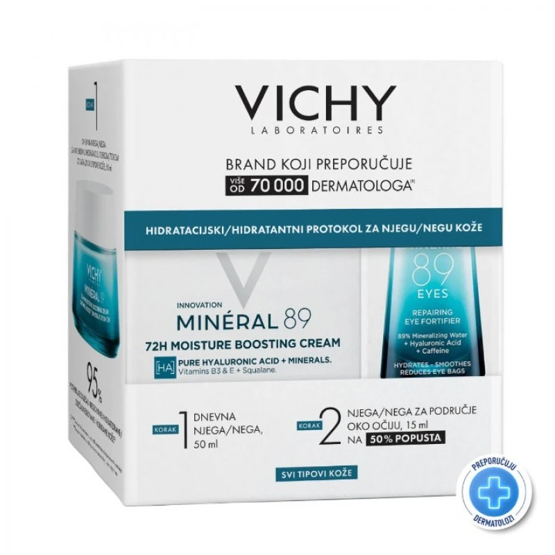 VICHY WINTER PROMO MINERAL 89 LIGHT KREMA ZA INTENZIVNU HIDRATACIJU + MINERAL 89 EYES 15ML