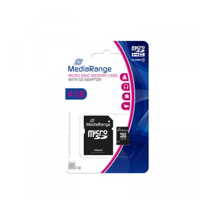 MEDIARANGE 4GB MICRO SDHC+ADAPTER/C10
