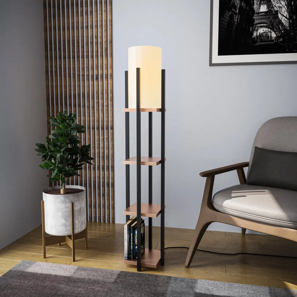 Opviq Shelf Lamp 8113 Podna lampa, Braon-Bela
