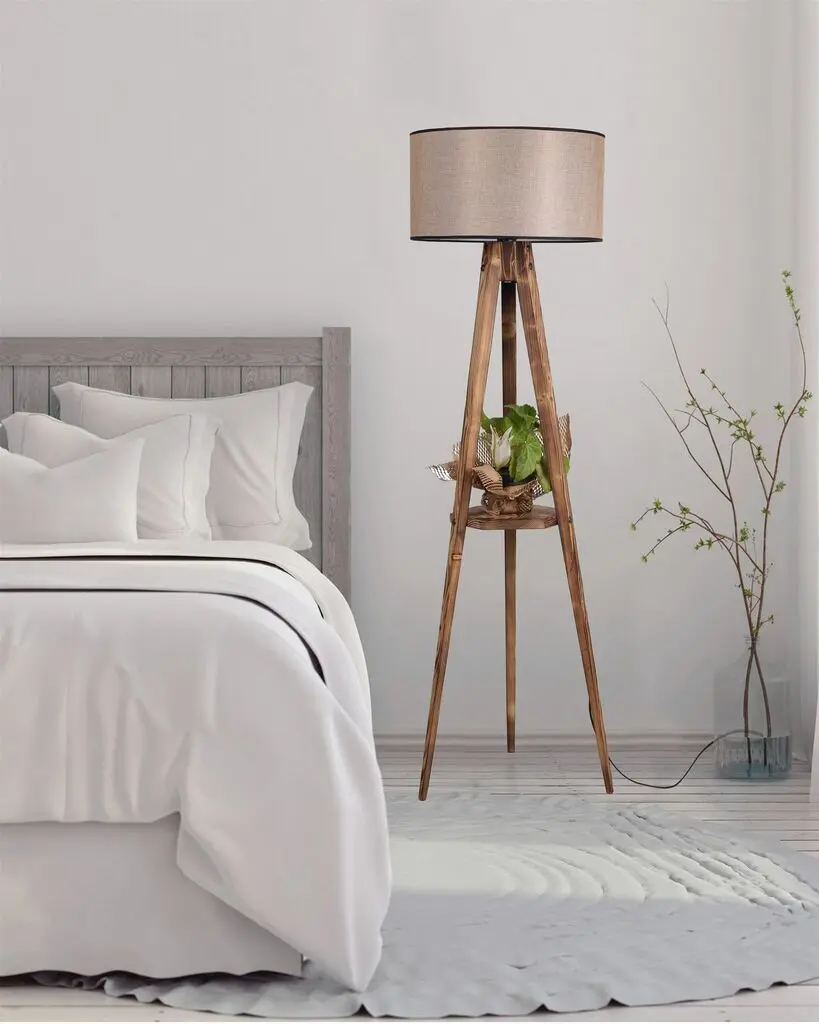 Opviq Podna lampa, 153 cm, 24 cm, Orah