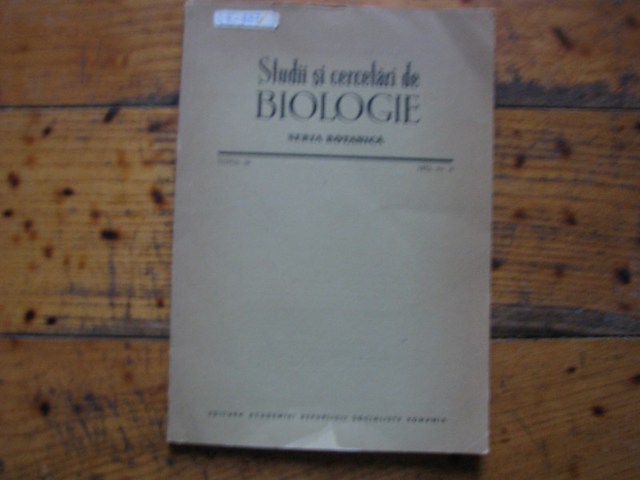 STUDII SI CERCETARI DE BIOLOGIE SERIA BOTANICA ILUSTROV