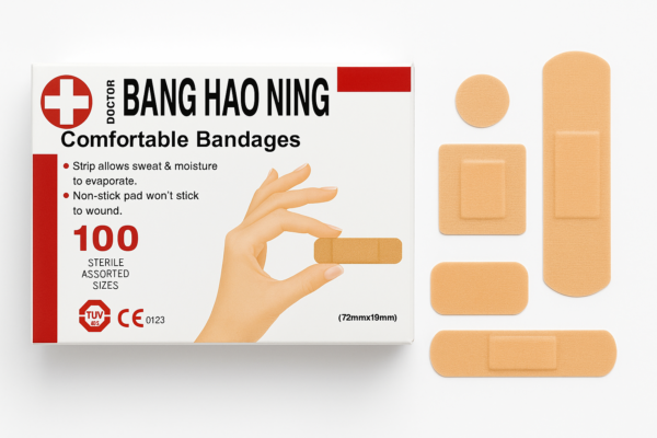 Udobni Flasteri Bang Hao Ning – 100 Sterilnih Različitih Veličina 1+1 gratis