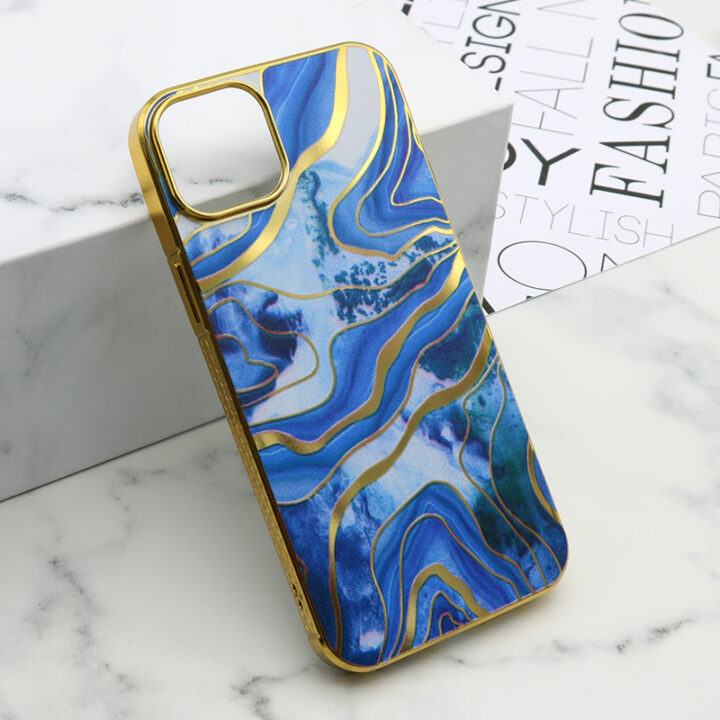 FUTROLA MARBLE ZA IPHONE 15 PLUS (6.7) PLAVA