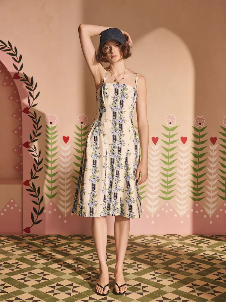 Cath Kidston Strappi Midi 100% pamučna haljina