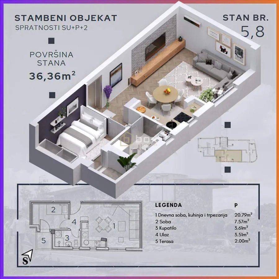 Prodaja, jednosoban stan, 36m², Palilula, Niš