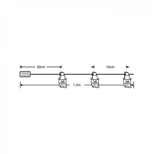 LED svetleći niz štipaljke "sneško belići" 0.9m