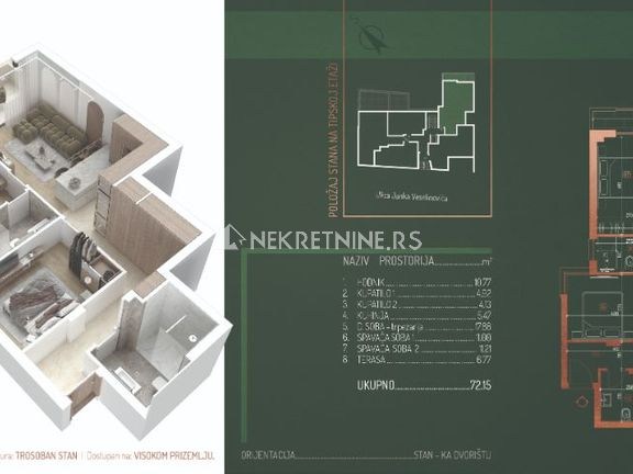 TROSOBAN STAN NA PRODAJU-centar, Kragujevac-PRODAJA STANOVA SVIH KVADRATURA-U IZGRADNJI