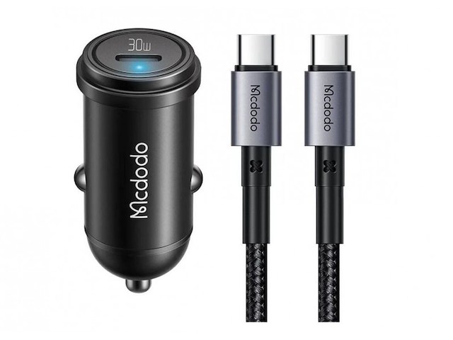 MCDODO CC-7493 SET AUTO Punjač 30W USB-C + KABL TIP-C NA TIP-C. DUŽINA 1,2m