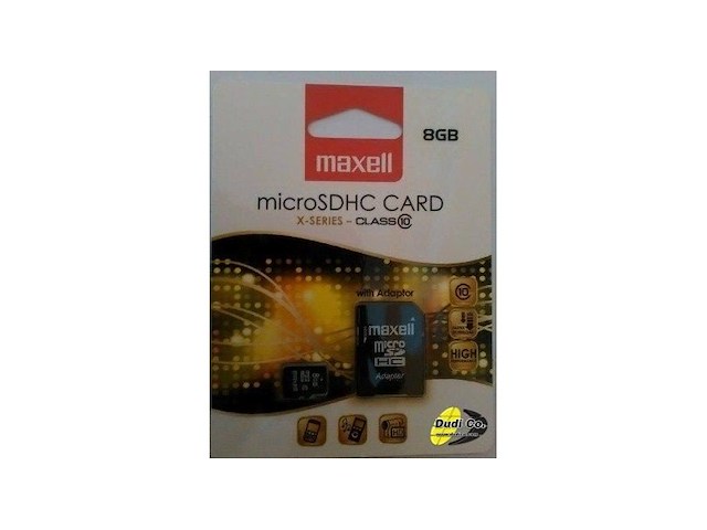Maxell micro sdhc 8gb x-series+adapter, class 10