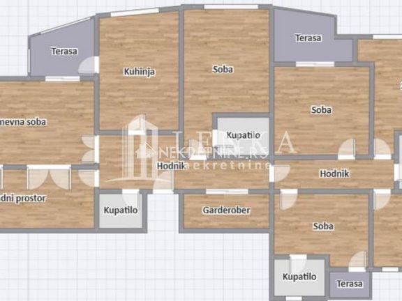 Sniženo Centar sedmosoban 232m2 namešten + garaža 30m2 ID#1280