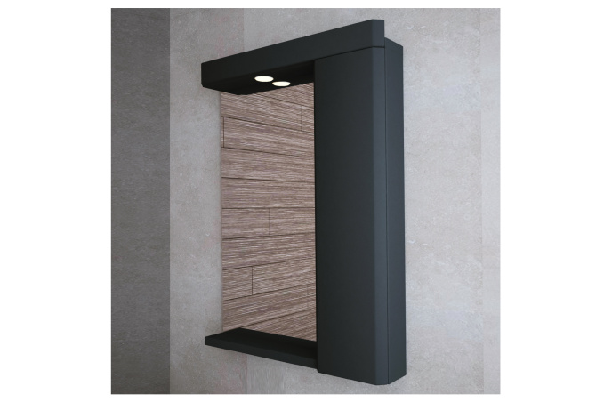 Ogledalo sa ormarićem City Kalifa 65cm 650x800x140mm A-Antracit - 5556