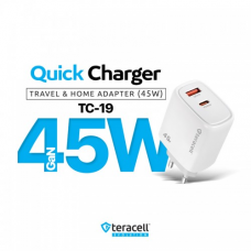 Kucni punjac Teracell Evolution TC-19, GAN, QC, PD Fast charging 45W beli CE