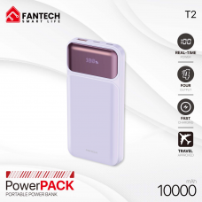 Power bank Prenosiva baterija Fantech T2 10000mAh QC, PD, 22.5W ljubicasti