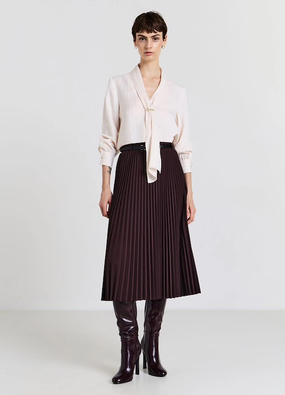 BLOUSE WITH SHAWL COLLAR AND CLASP VAR BELA VUNA