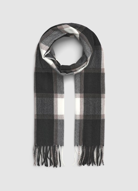 SCARF WITH CHECKED FRINGES VAR BELA VUNA