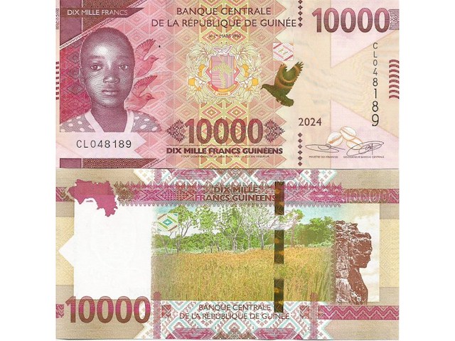 Guinea 10.000 francs 2024. UNC