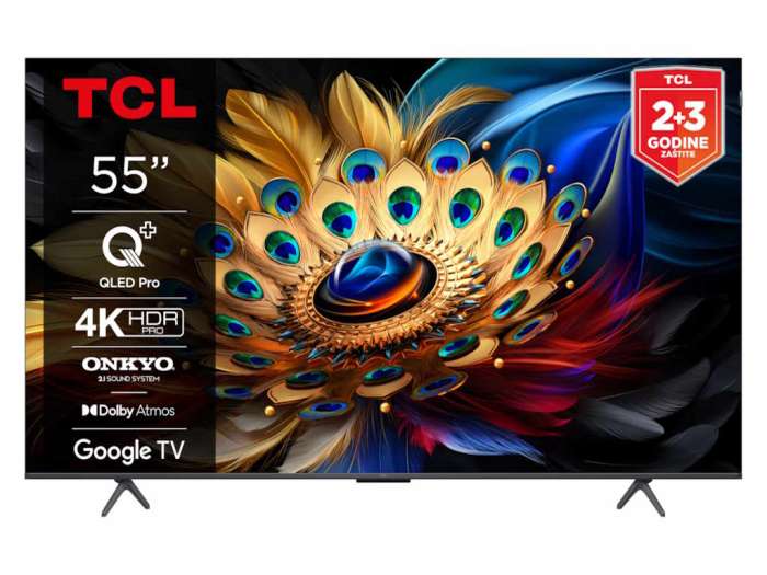 Televizor TCL 55C655/QLED/55"/4K HDR PRO/Google TV/crna