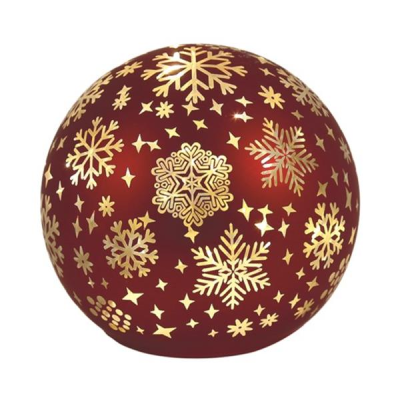 Novogodišnja LED dekoracija - Snowflake Ball, Red, 15 cm