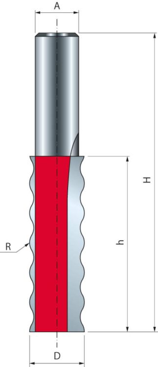 Freud talasasto reljefno glodalo radna dužina 51,3mm, prihvat 12mm 85-03312P