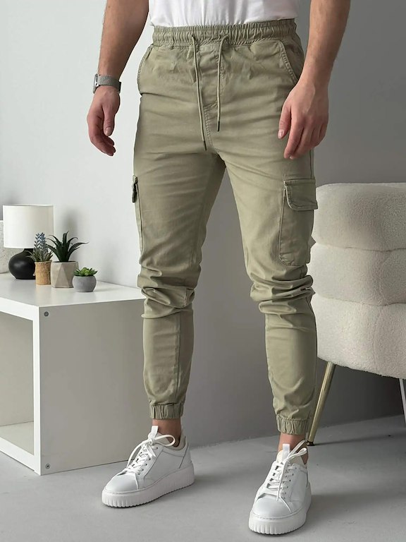 Muške keper cargo pantalone slim fit