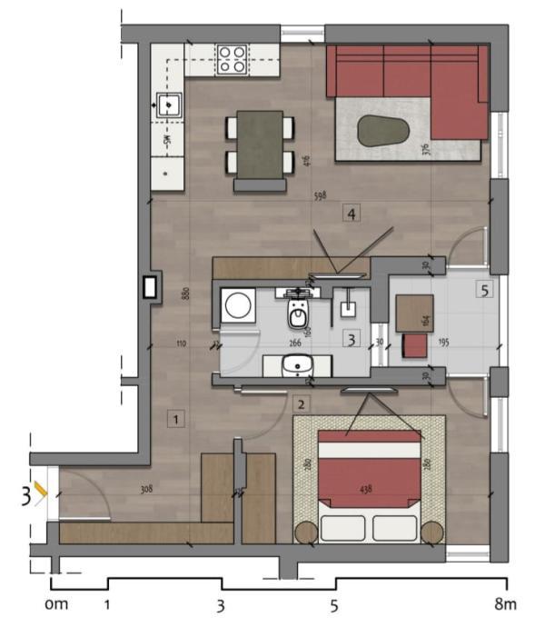 Kod Pantelejske pijace, Jednoiposoban stan na prodaju, 50.90m2, 106.890€