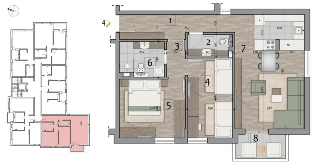 Pantelej, Dvoiposoban stan na prodaju, 67.85m2, 122.130€