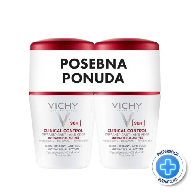 VICHY DEODORANT ROLL-ON CLINICAL CONTROL 96H 50 ML PROMO PAKET