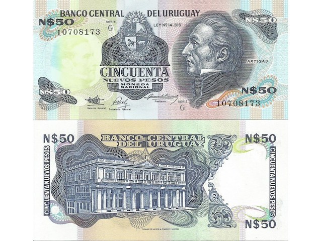 Uruguay 50 nuevos pesos 1988. UNC