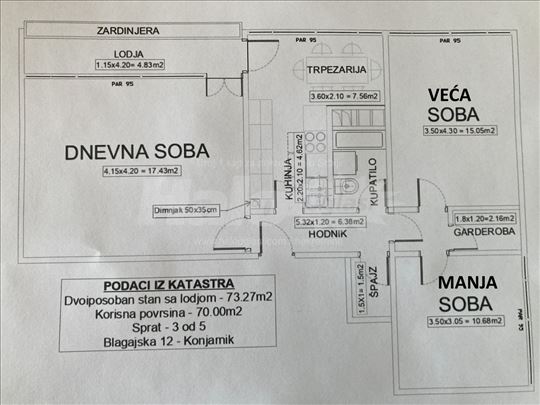 Direktno od vlasnika - 21/2 stan, Konjarnik, BGD