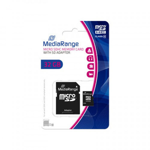 Mikro SDHC memorijska kartica 32GB MediaRange sa SD adapterom C10 MR959