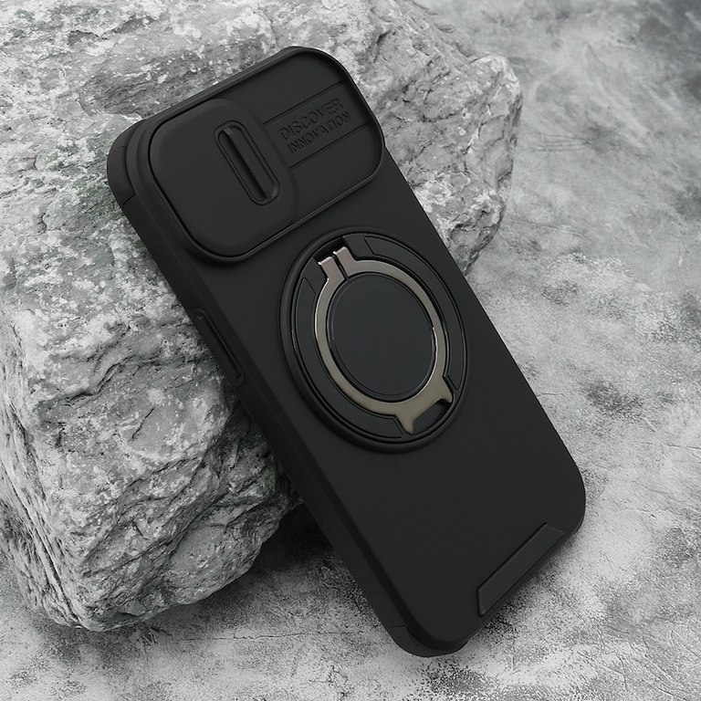 Zastitna maska (futrola) DEFENDER CAMSHIELD - iPhone 15 crna (MS)