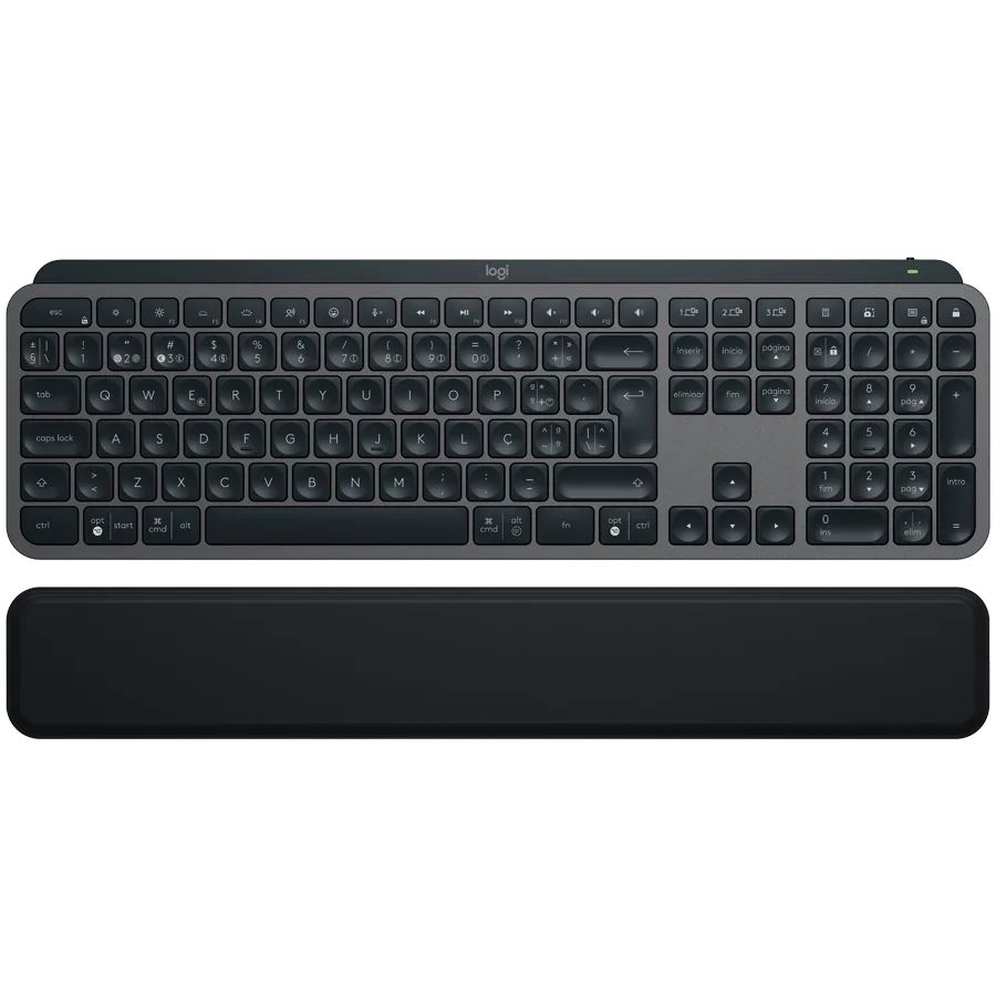 LOGITECH MX Keys S Plus Bluetooth Illuminated Keyboard with Palm Rest – GRAPHITE – US INT'L