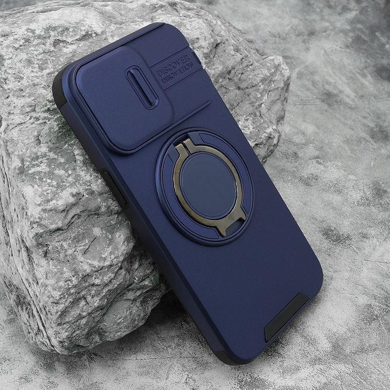 Zastitna maska (futrola) DEFENDER CAMSHIELD - iPhone 15 Pro Max (6.7) plava (MS)