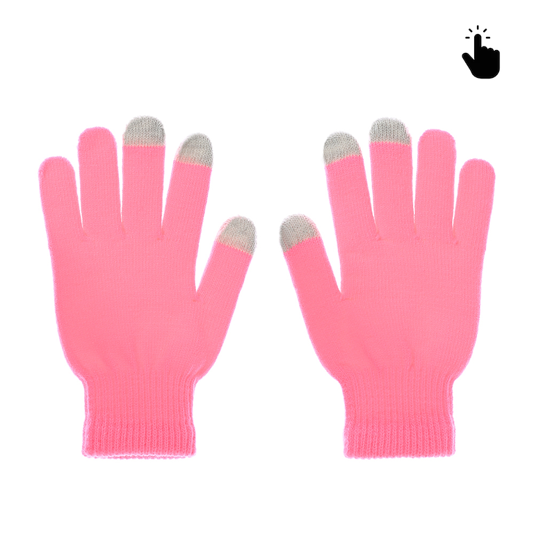 Rukavice - touch screen RY M (22cm) pink