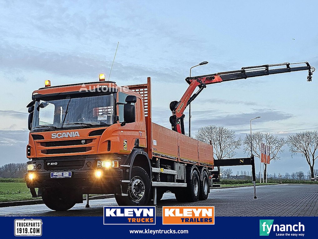 Scania P410 PK18002-4 hydr kamion s ravnom platformom