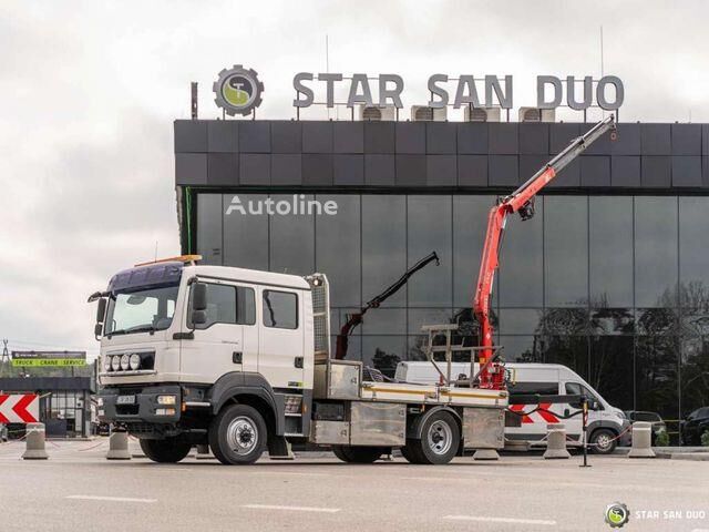 MAN TGM 13.290 4x4 FASSI F40B22 Crane Camper DOKA kamion s ravnom platformom