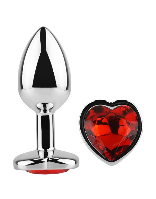 Diamond Heart Butt Plug Small Red