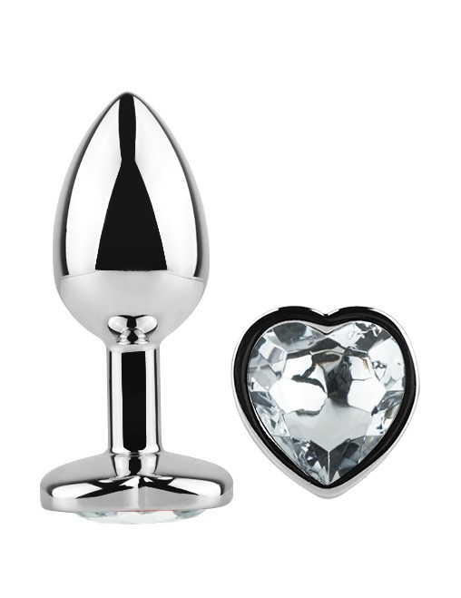 Diamond Heart Butt Plug Medium Clear
