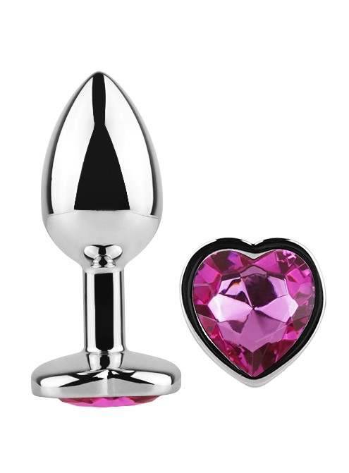 Diamond Heart Butt Plug Small Pink
