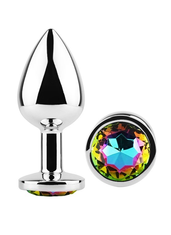 Diamond Butt Plug Medium Rainbow