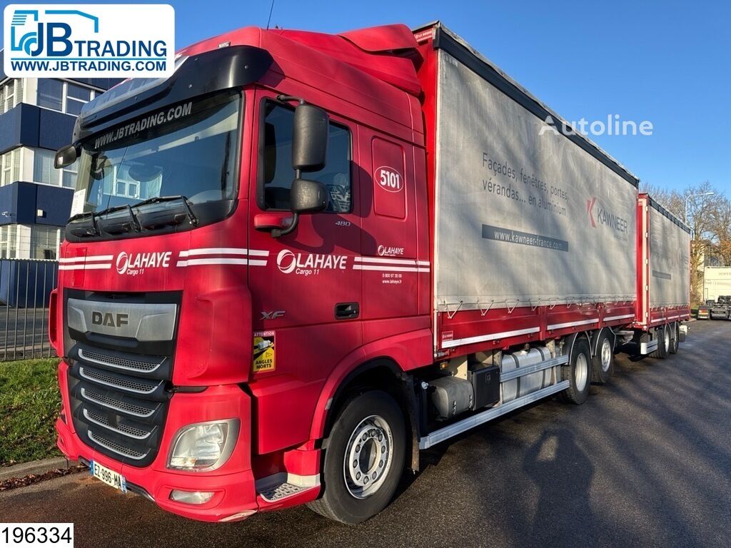 DAF XF 480 6x2, EURO 6, Combi, Dhollandia, 110 m3 kamion sa klizna zavesa cerada