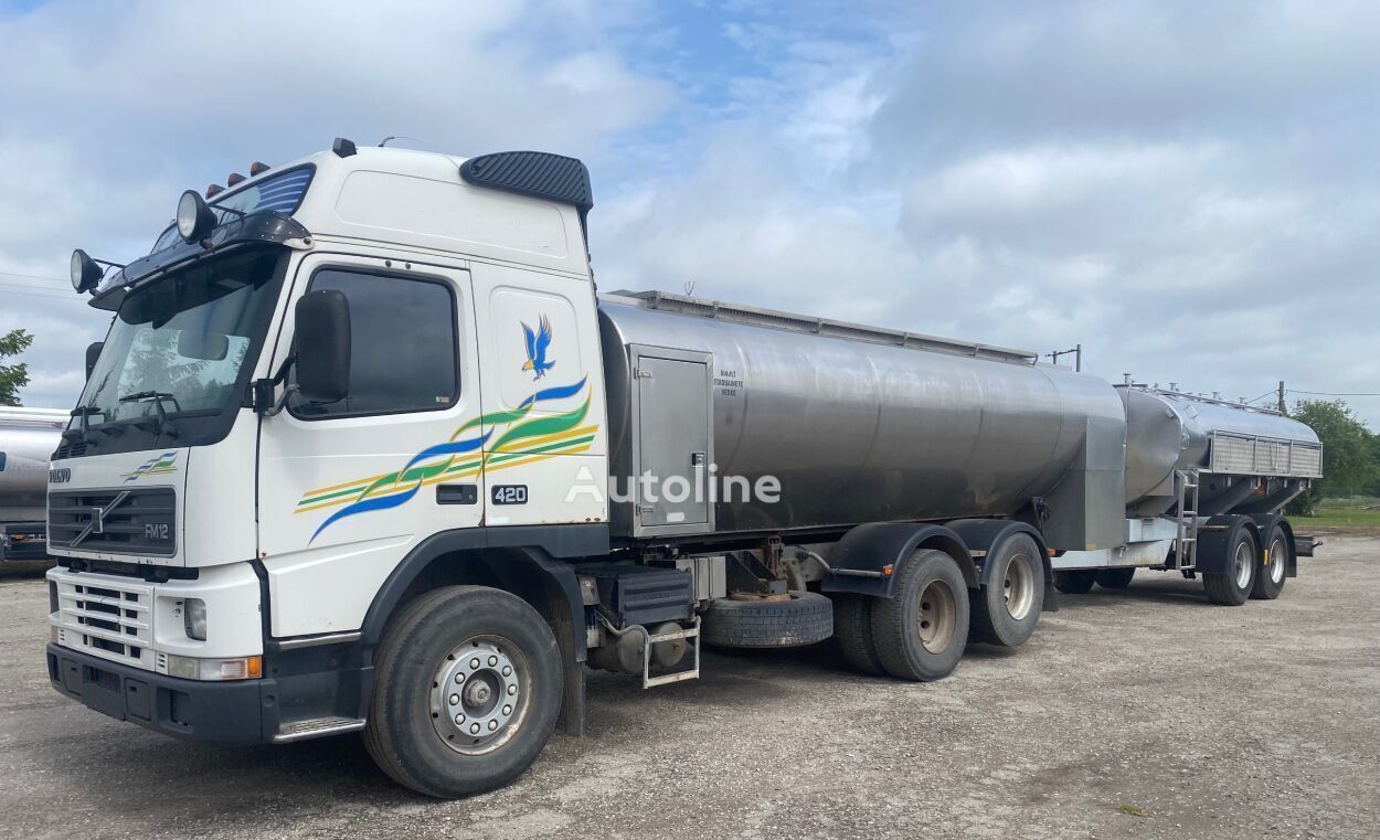 Volvo FM12 6x2 milk tank 15000L, full steel, manual autocisterna za mleko
