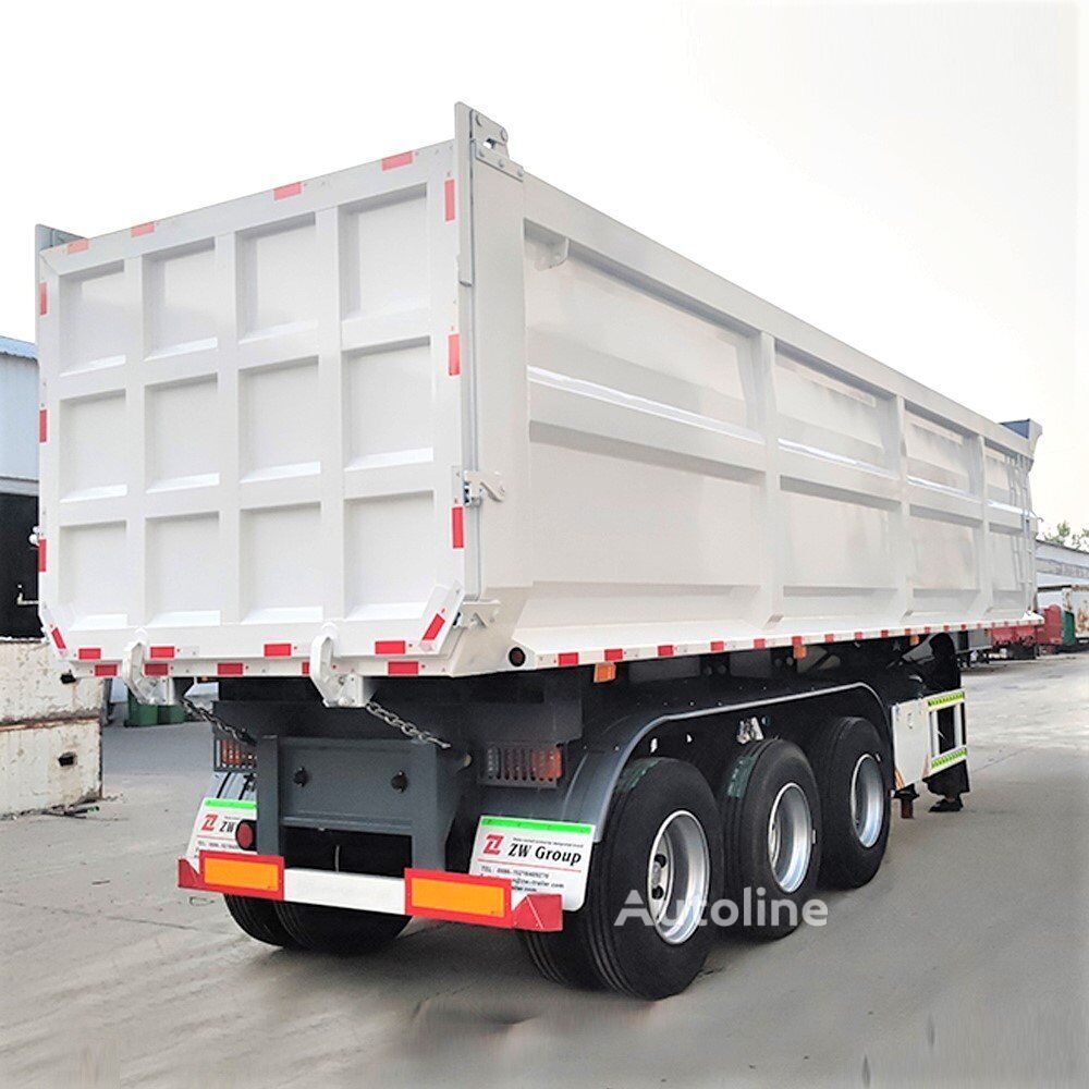Nova ZW-Trailer 45CBM Hydraulic End Dump Semi Trailer for Guine poluprikolica kipera