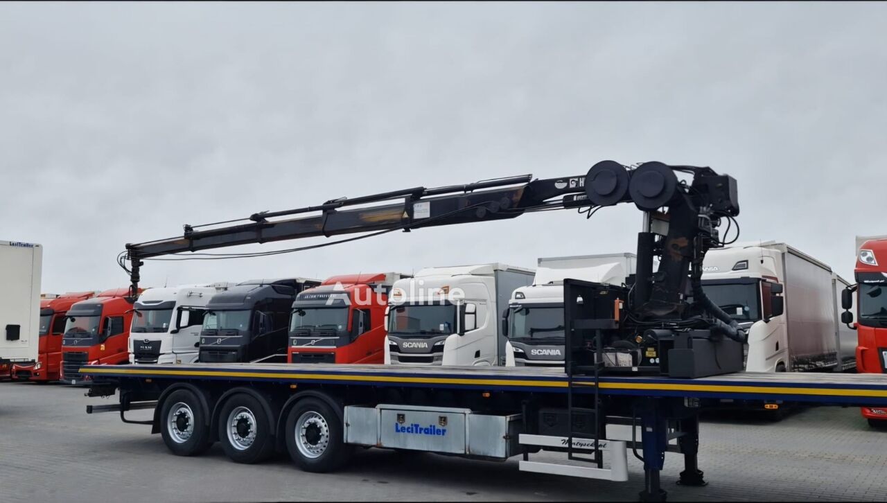 LeciTrailer NACZEPA PLATFORMA / + HDS HIAB 220 R F4- WYSÓW : 10 METRÓW / OŚ poluprikolica platforma