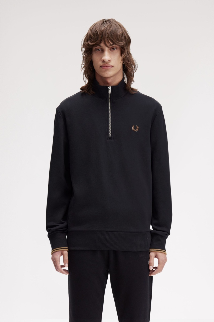 FRED PERRY HALF ZIP DUKS BLKSS