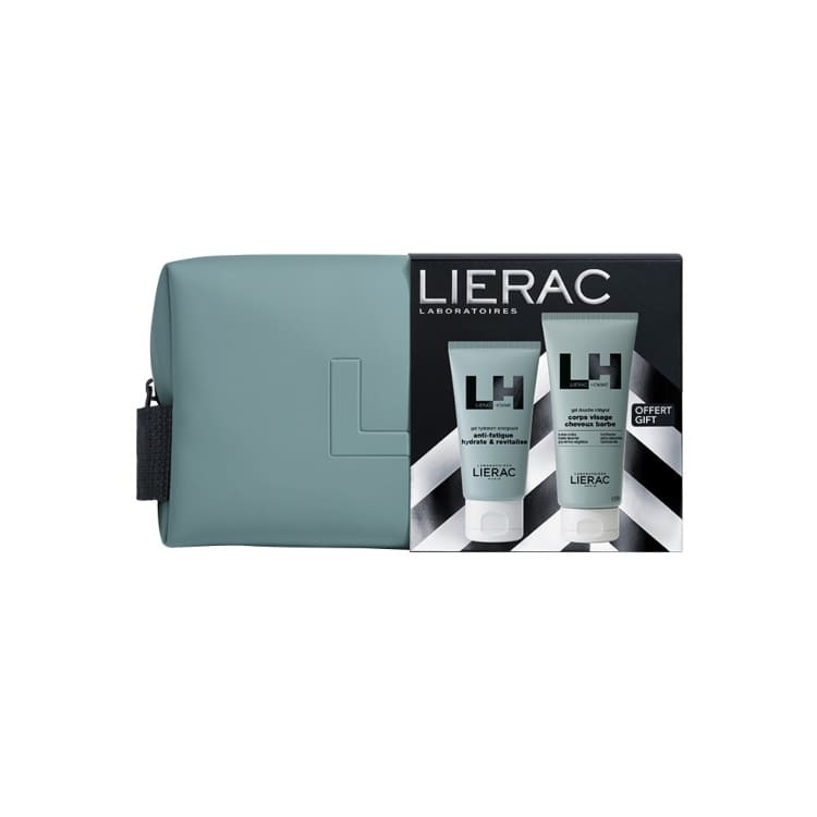 Lierac Homme set- gel za hidrataciju lica 50ml + gel za tuširanje 200ml + poklon neseser