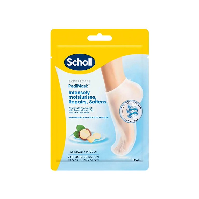 Scholl Foot Mask Hranljiva Maska za Stopala u Čarapama sa Makadamijom 1 Par